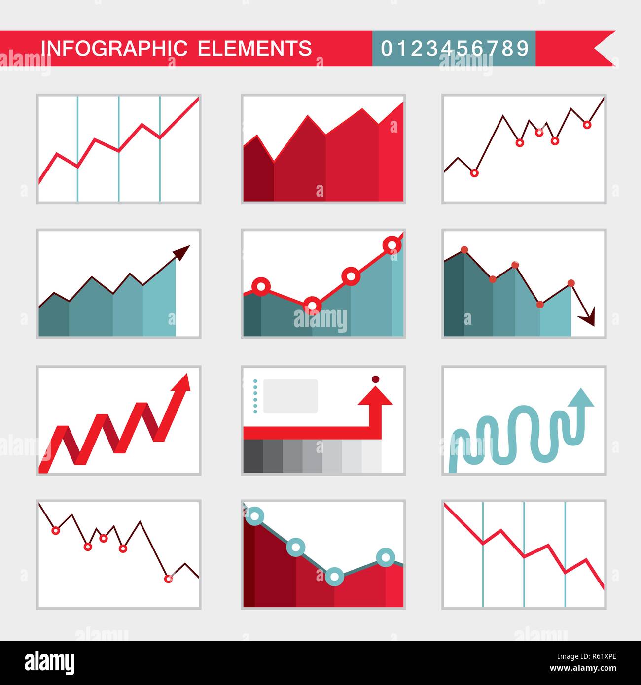 Infographic elements charts, graph diagram Vector illustration Stock ...