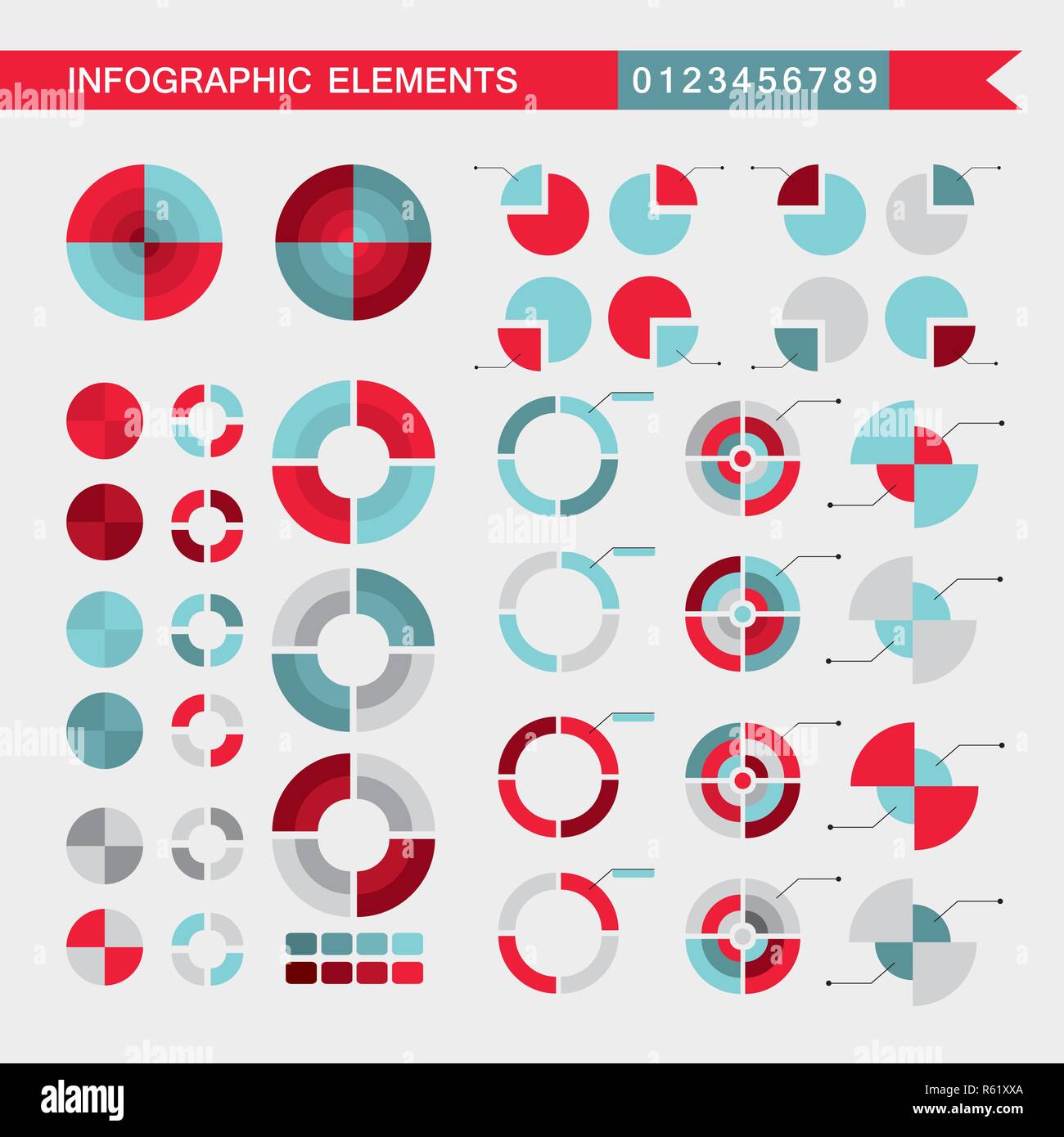 Set of infographic elements, charts, graph, diagram Vector illustration ...