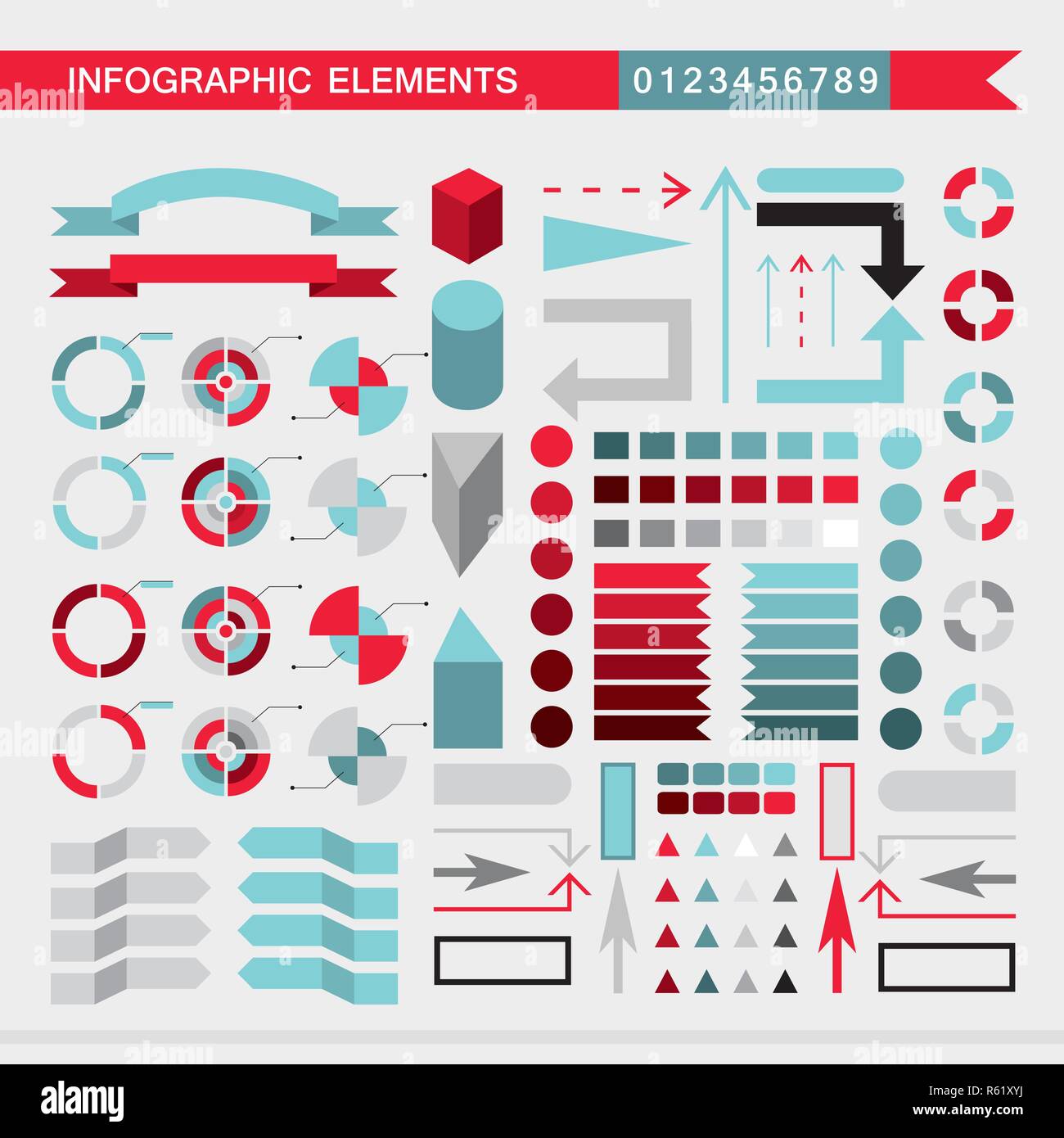 Set of infographic elements charts, graph, diagram, arrows,signsbars ...