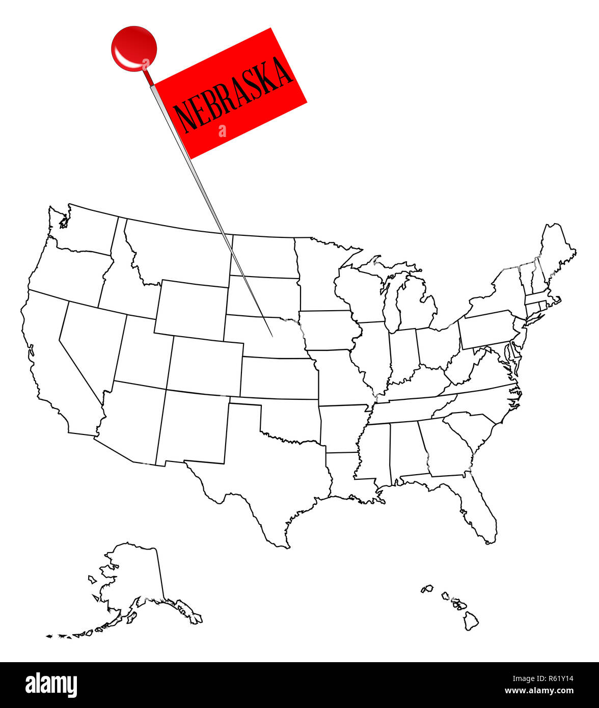 Nebraska territory map Cut Out Stock Images & Pictures - Alamy