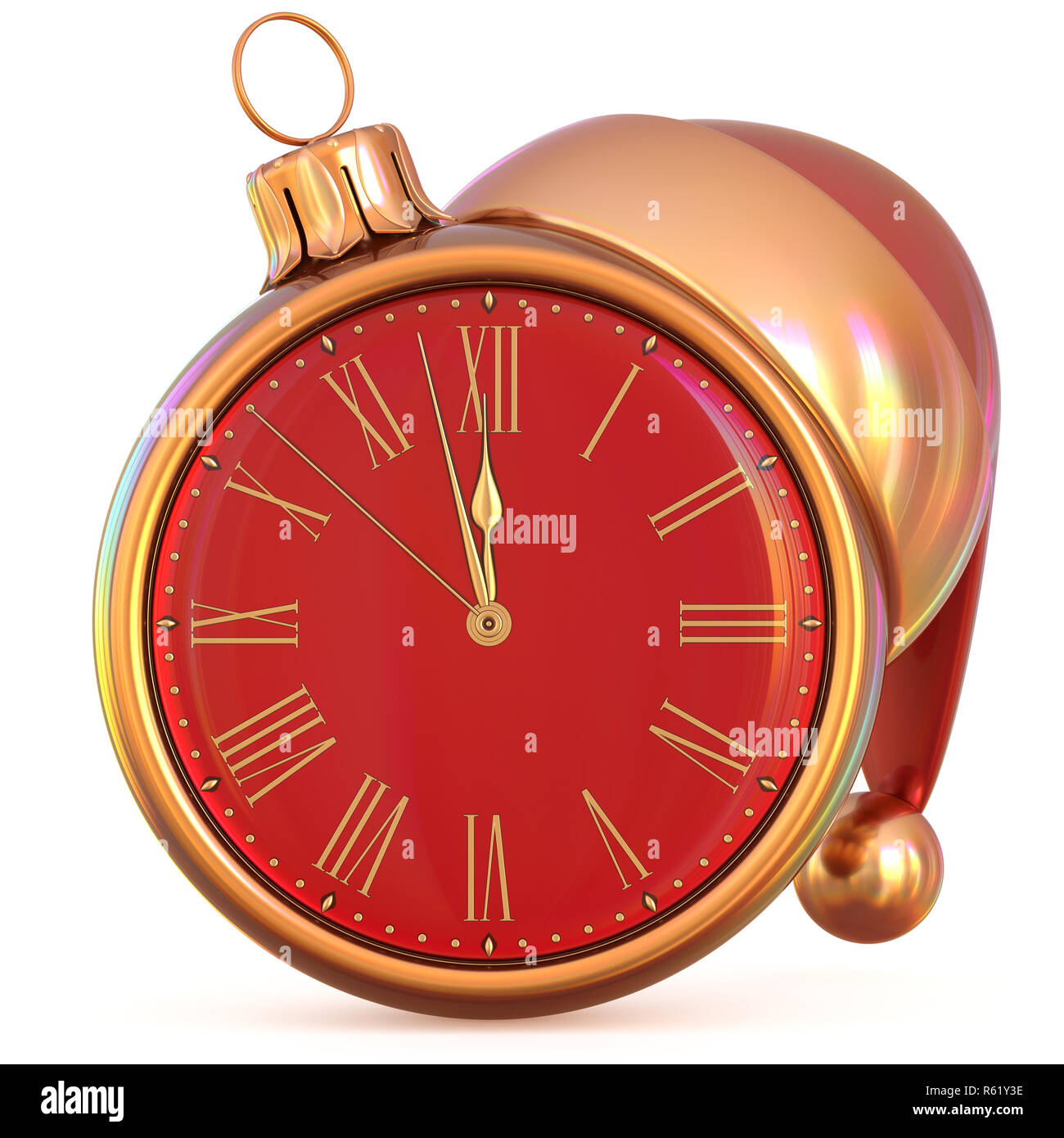 New Year's Eve clock Christmas ball midnight hour countdown time Santa ...