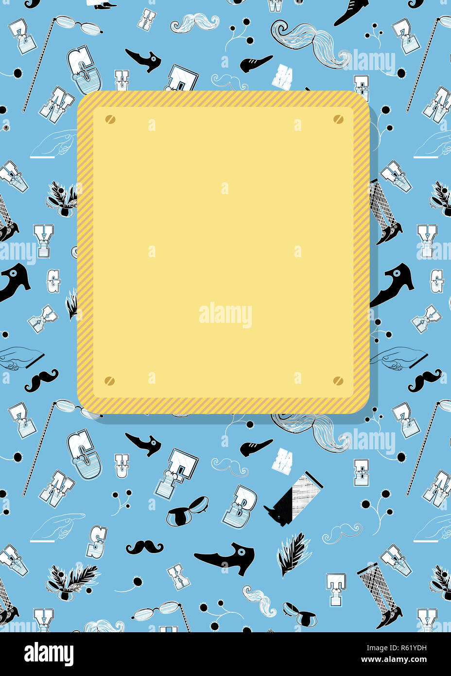 Retro greeting card with banners for custom text Stock Photo - Alamy