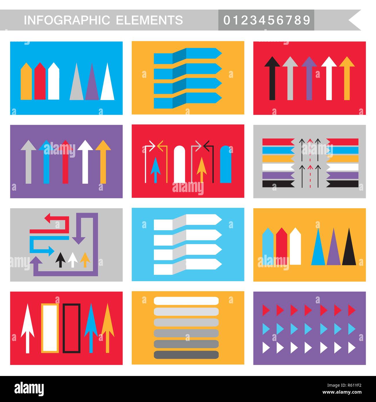 Infographic elements arrows,signs,bars buttonsborders etc Vector ...