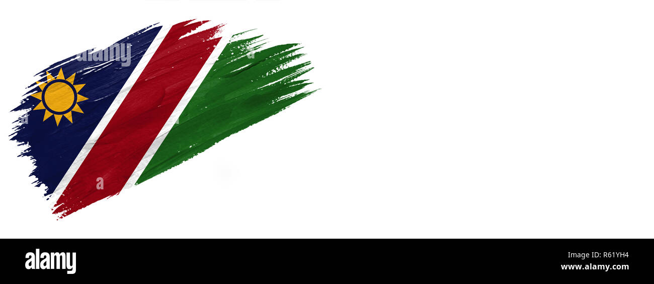 brushes painted flag. Hand-drawn style flag of Namibia isolated on ...