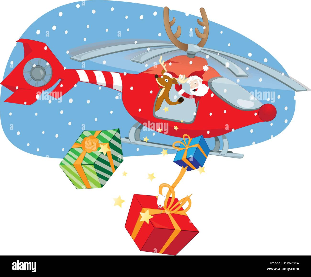Santa in a plane Stock Vector Images - Alamy