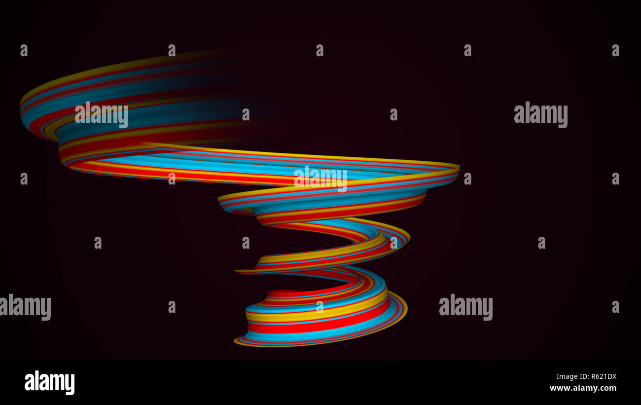 Abstract twisted colorful shape. Digital illustration Stock Photo - Alamy