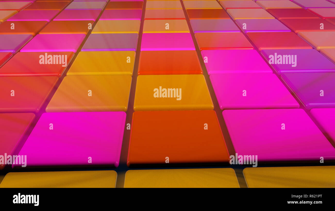 Colorful square shape lighting of disco dance floor Stock Photo - Alamy