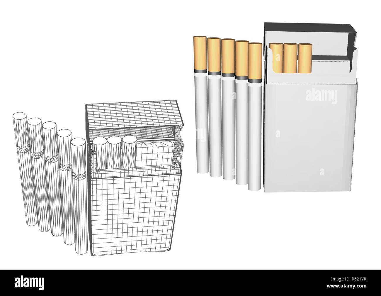 cigarettes in a pack Stock Photo - Alamy