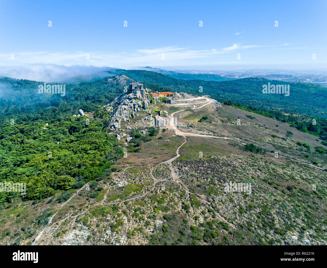 Aerial View High Fog Near Santuario da Peninha Stock Photo - Alamy