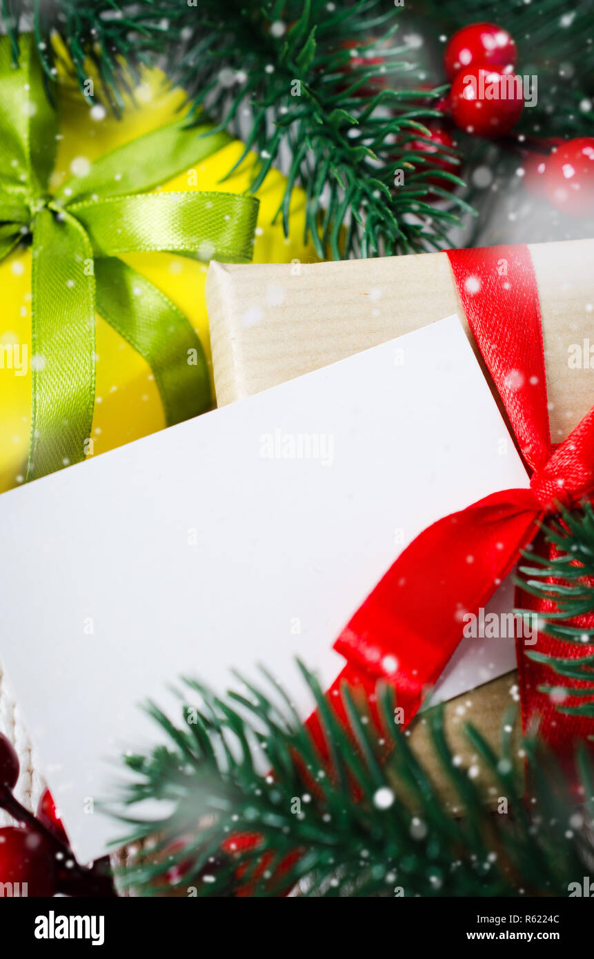 Christmas postcard. Xmas present Stock Photo - Alamy