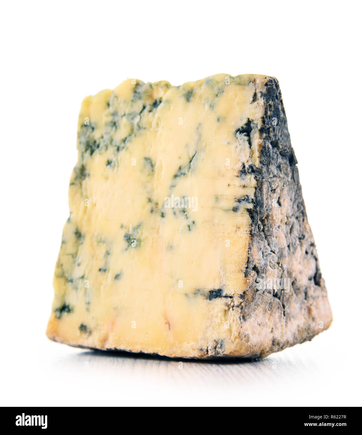 Piece of blue cheese isolated on white background Stock Photo - Alamy