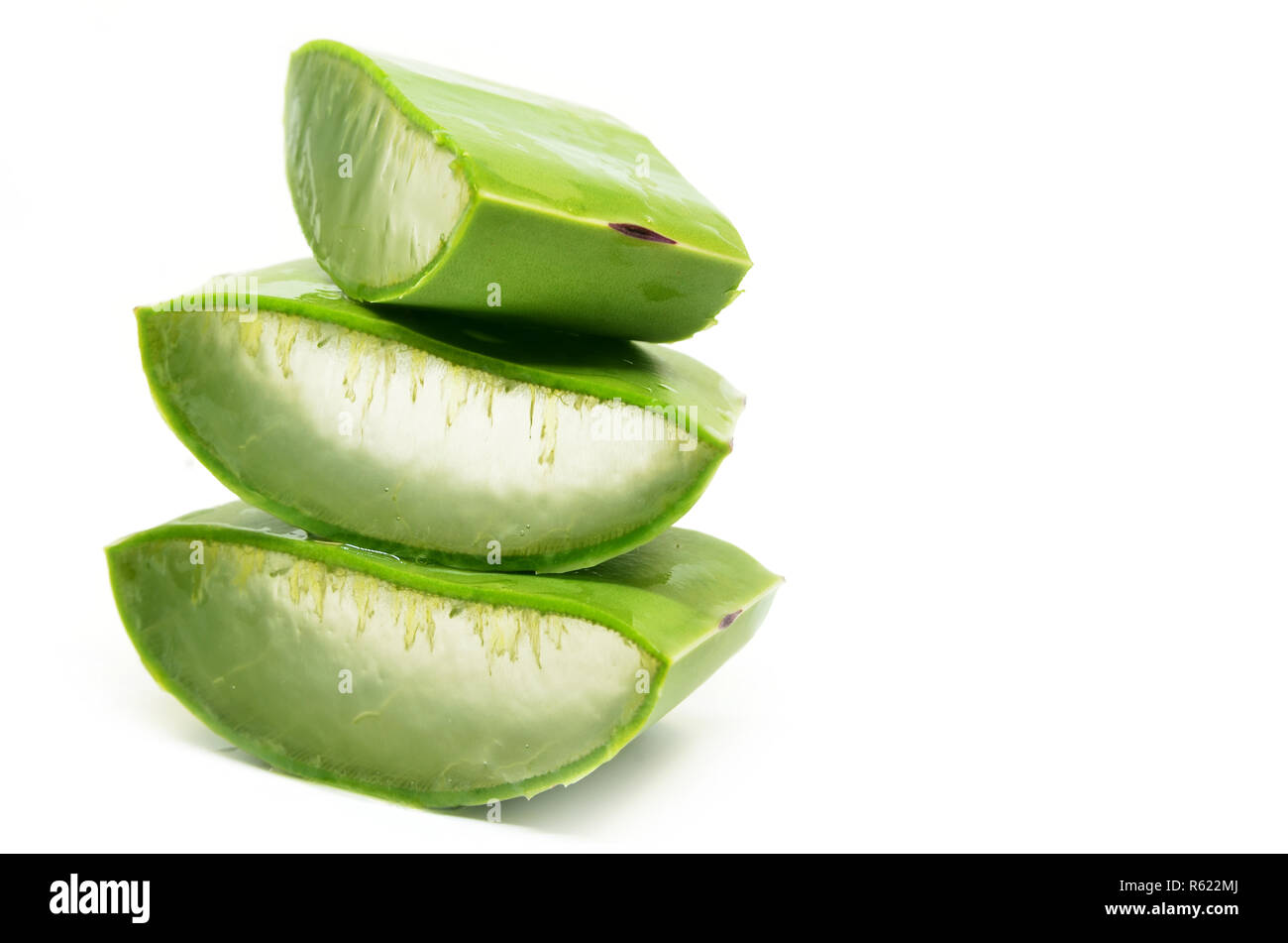Aloe vera fresh leaf isolated Stock Photo - Alamy
