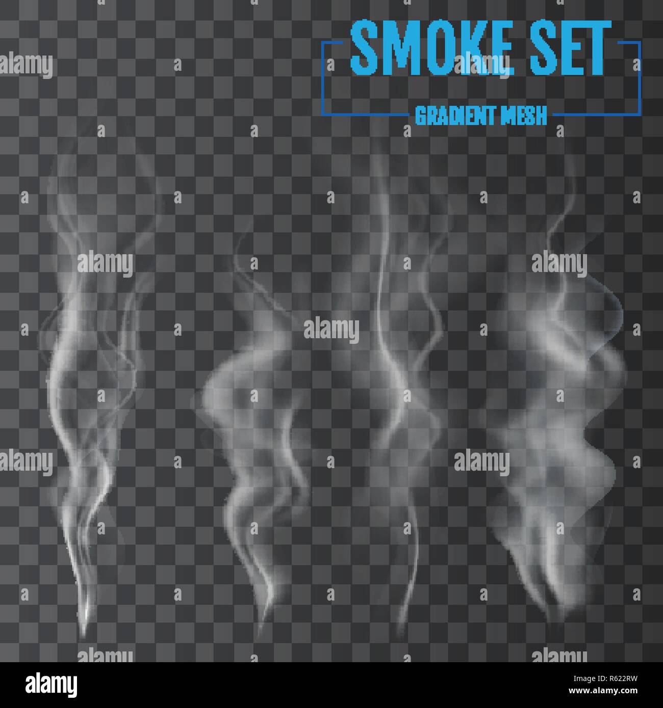 Set smoke waves on transparent hi-res stock photography and images - Alamy