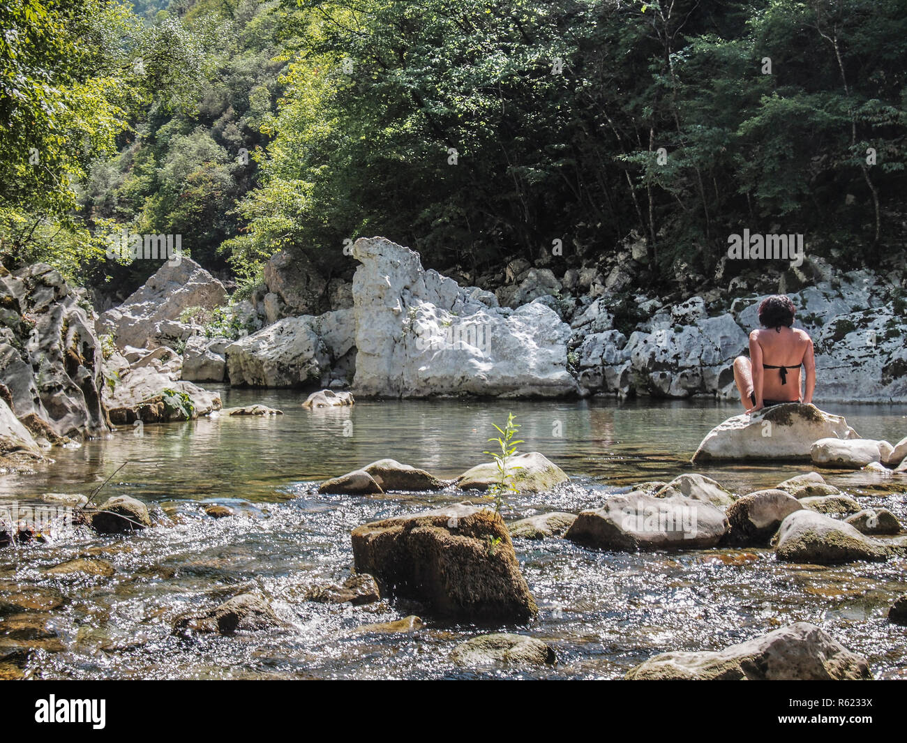 Europe, Italy, Campania, Località Remolino, Felitto, Salerno, Gole del ...