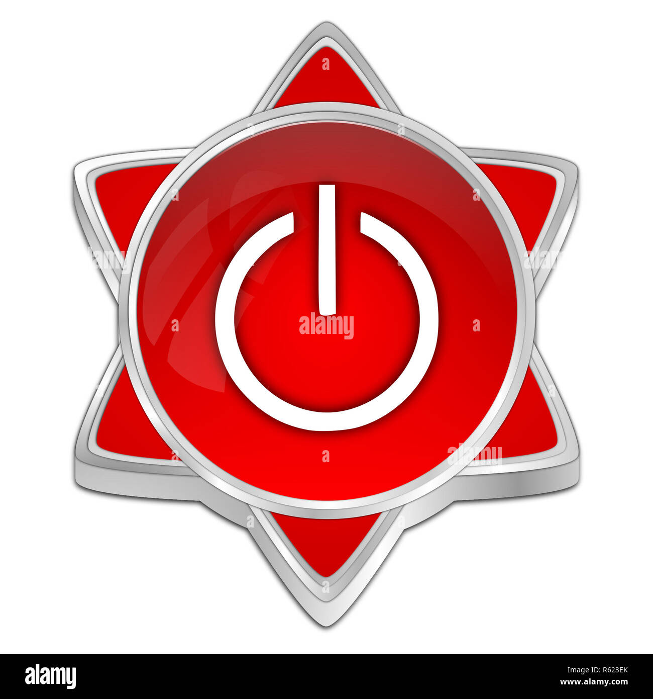 red Power Button - 3D illustration Stock Photo - Alamy