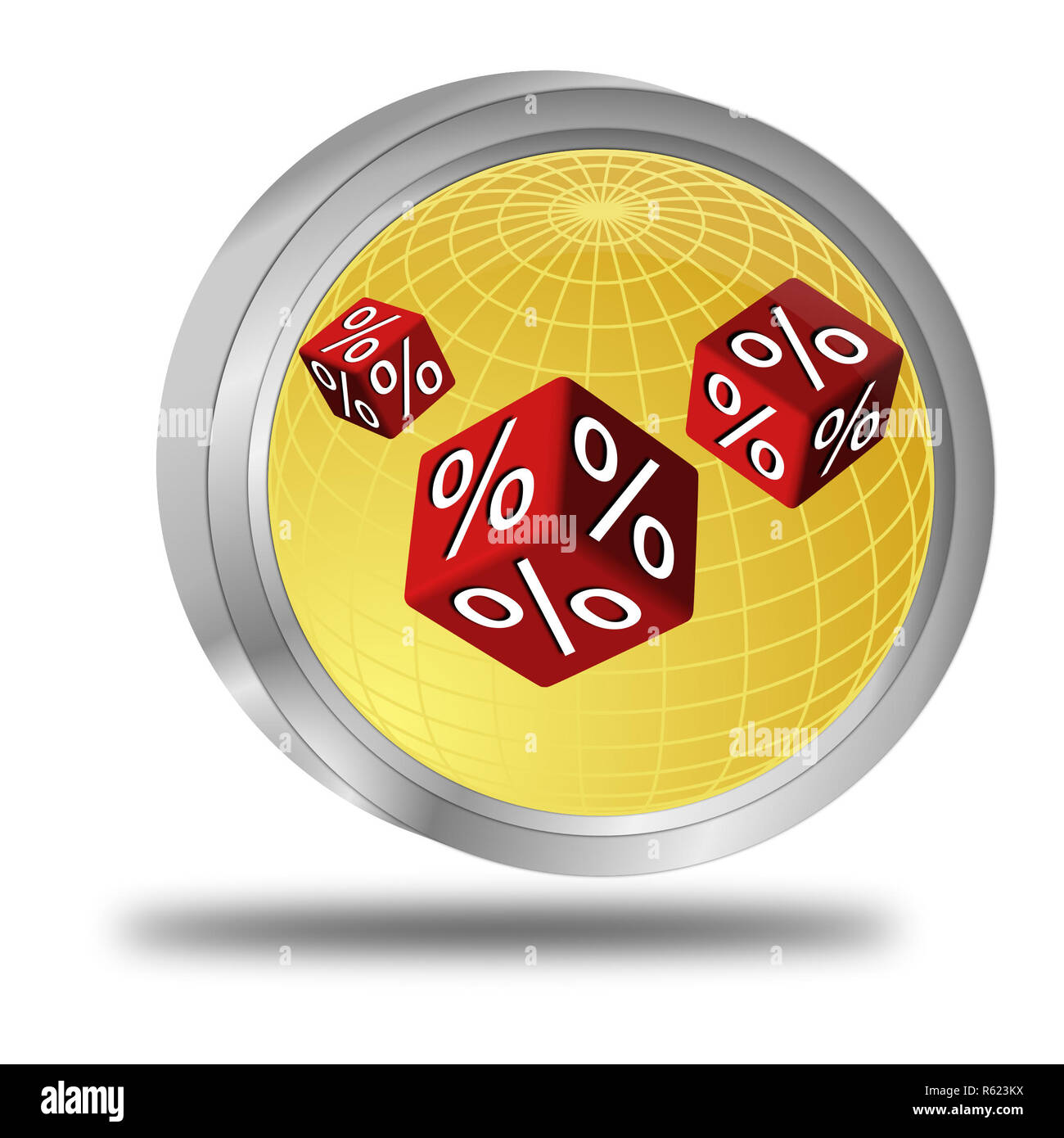 decorative golden Discount button - 3D illustration Stock Photo - Alamy