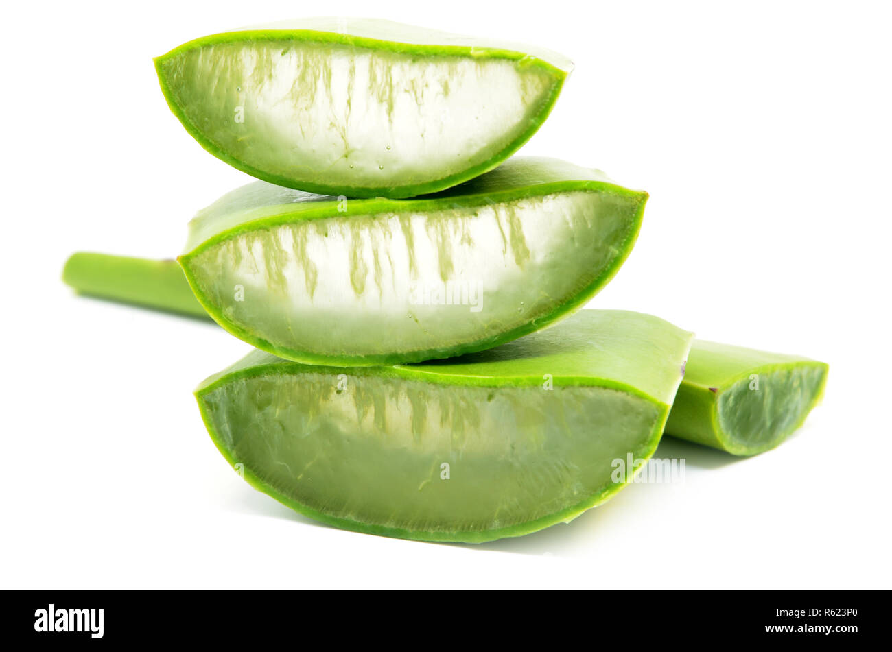 Aloe vera fresh leaf isolated Stock Photo - Alamy