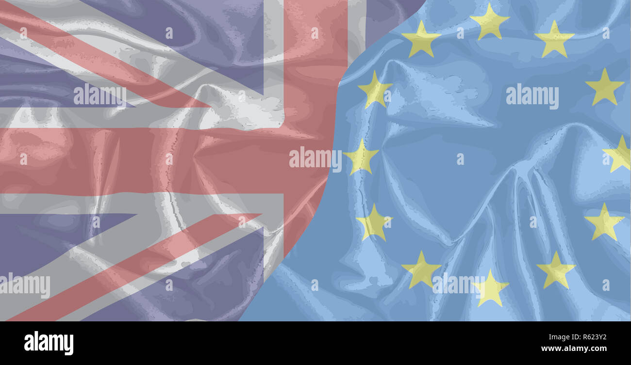 Silk UK And EU Flags Stock Photo - Alamy