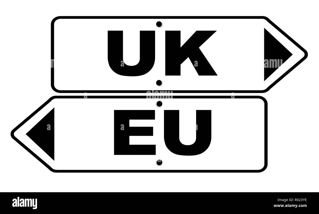 EU And UK Arrow Sign Stock Photo - Alamy