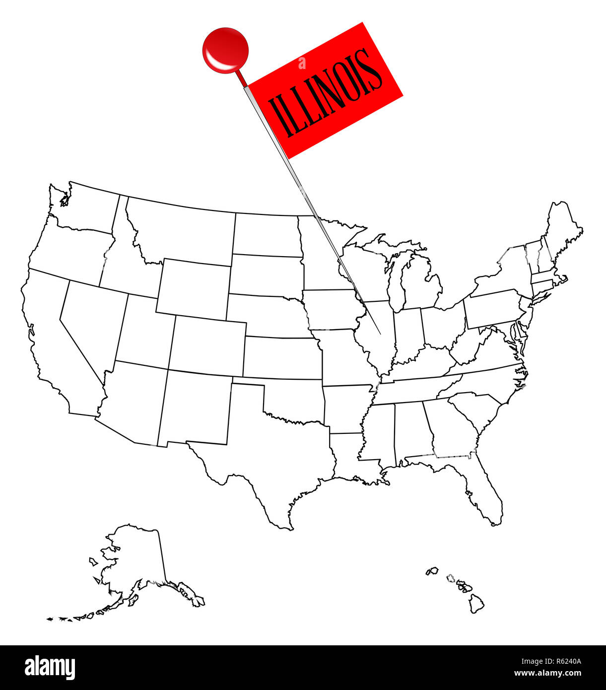 Illinois drawing Cut Out Stock Images & Pictures - Alamy