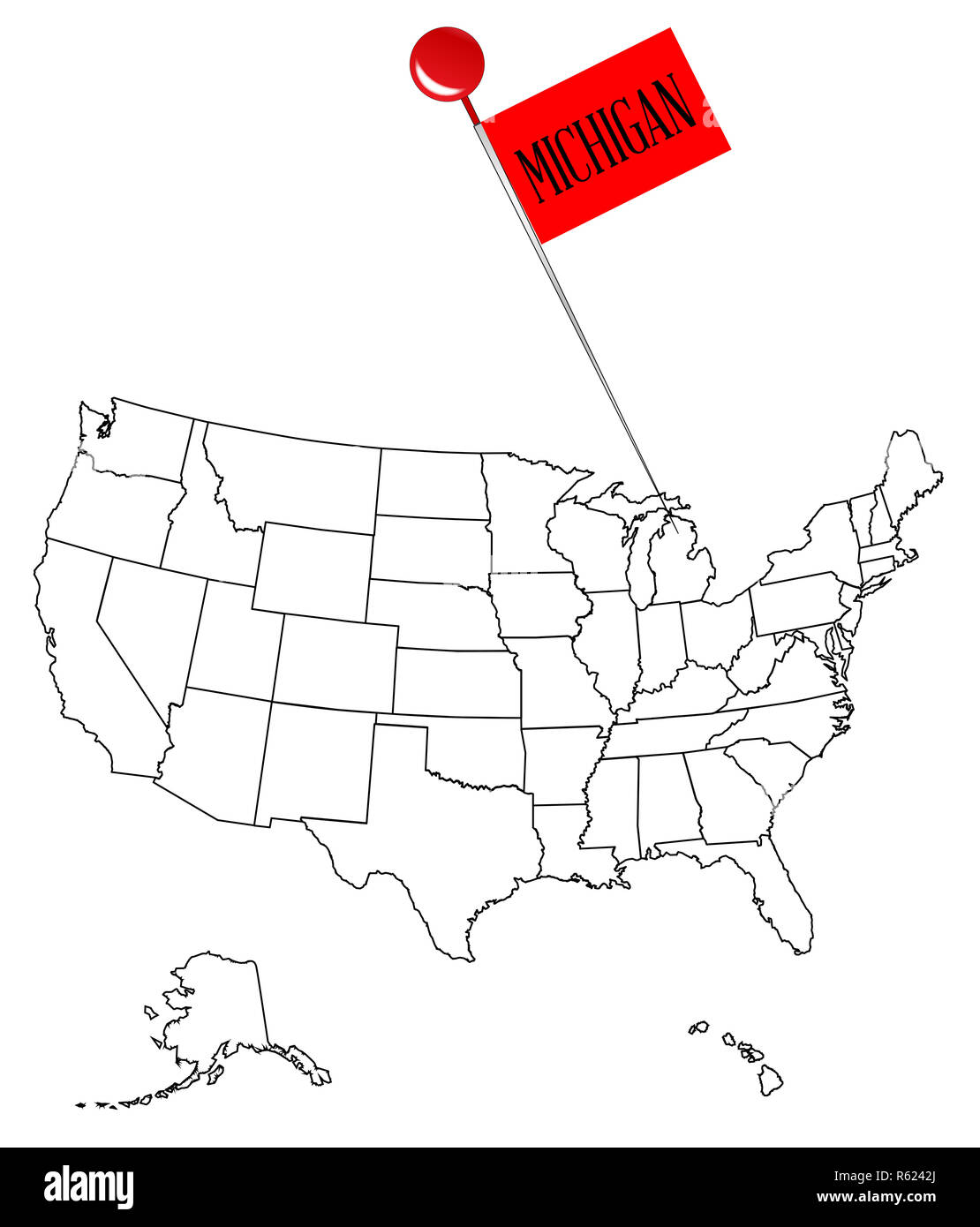 United america map michigan territory Cut Out Stock Images & Pictures ...