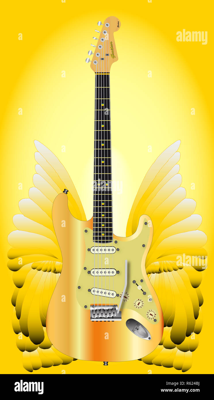 Golden Wings Guitar Stock Photo - Alamy