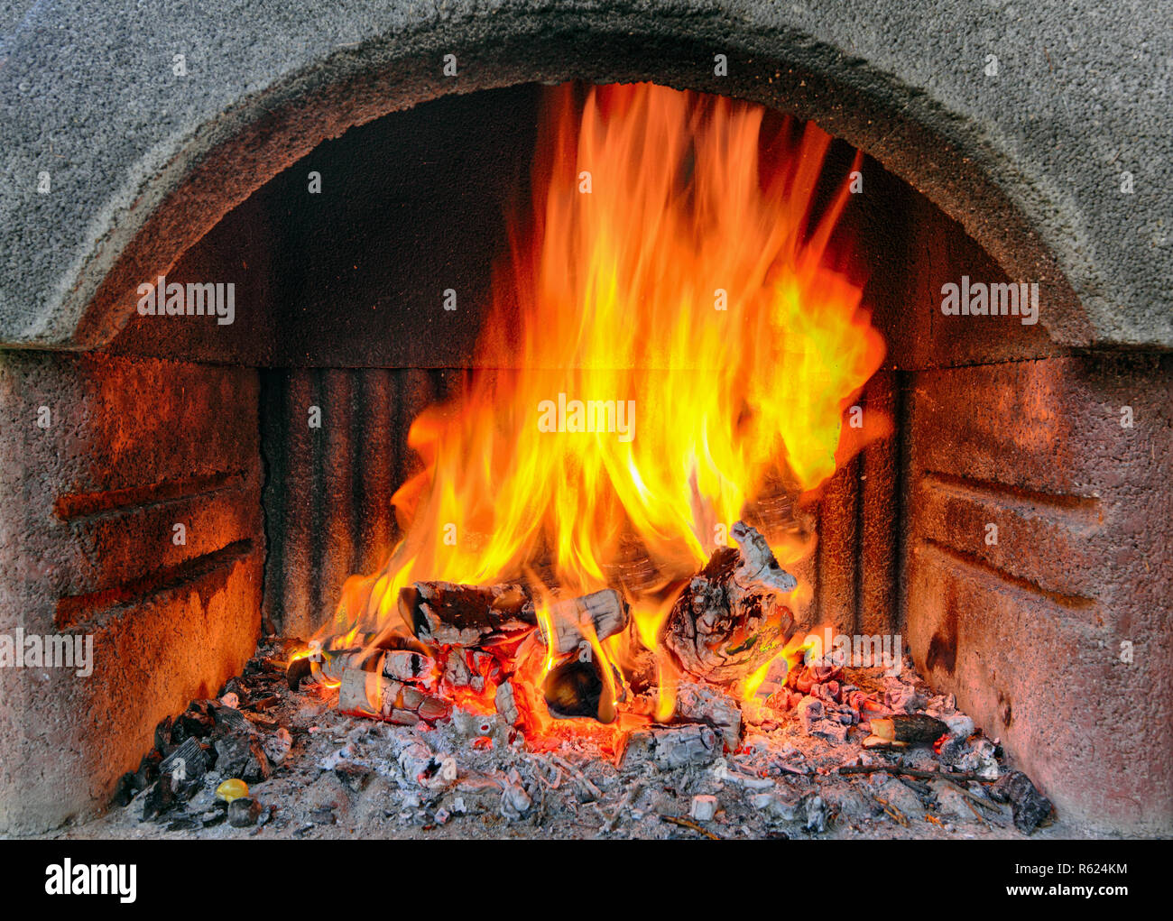 Brick fireplace hi-res stock photography and images - Alamy