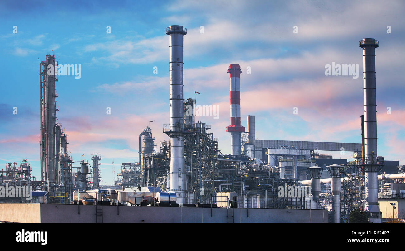 Oil and gas petrochemical plant, Industry factory Stock Photo - Alamy