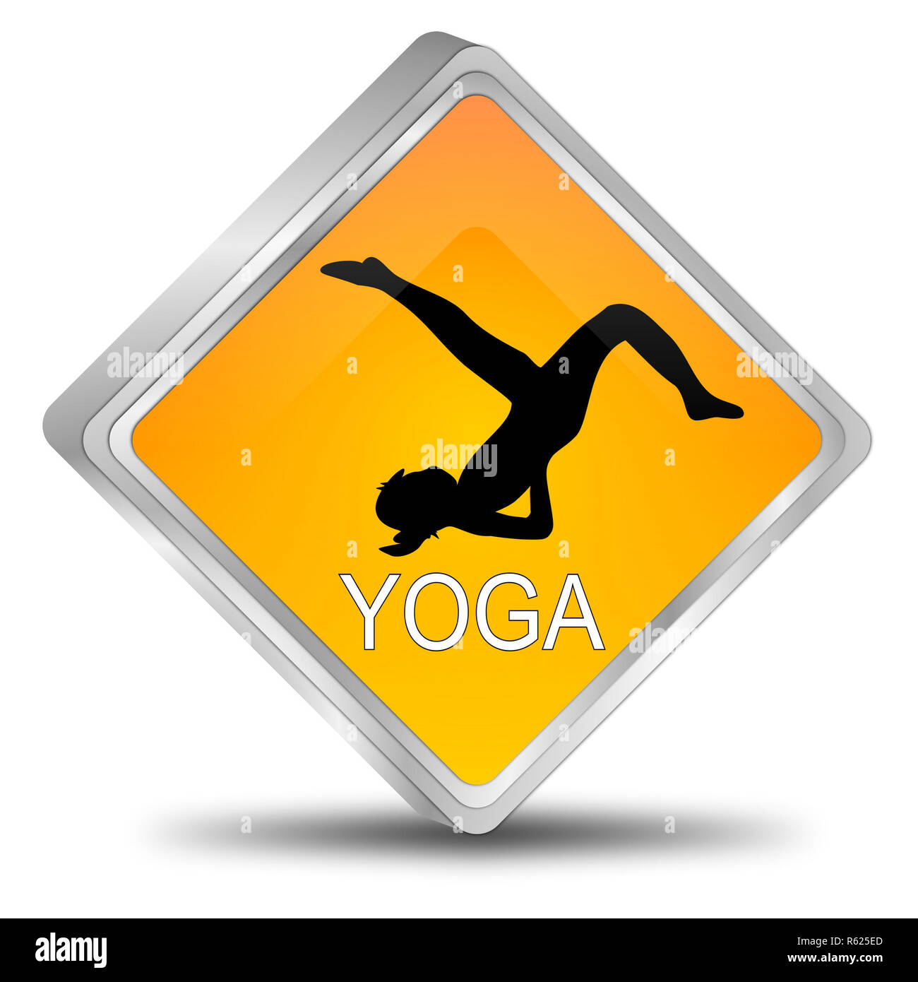orange Yoga button - 3D illustration Stock Photo - Alamy