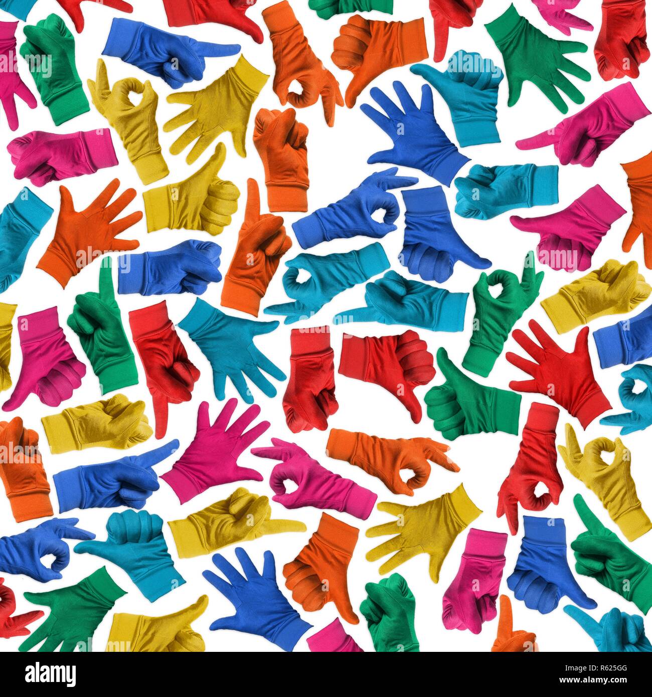 Colorful Background made with Multi Hands Signs Stock Photo - Alamy