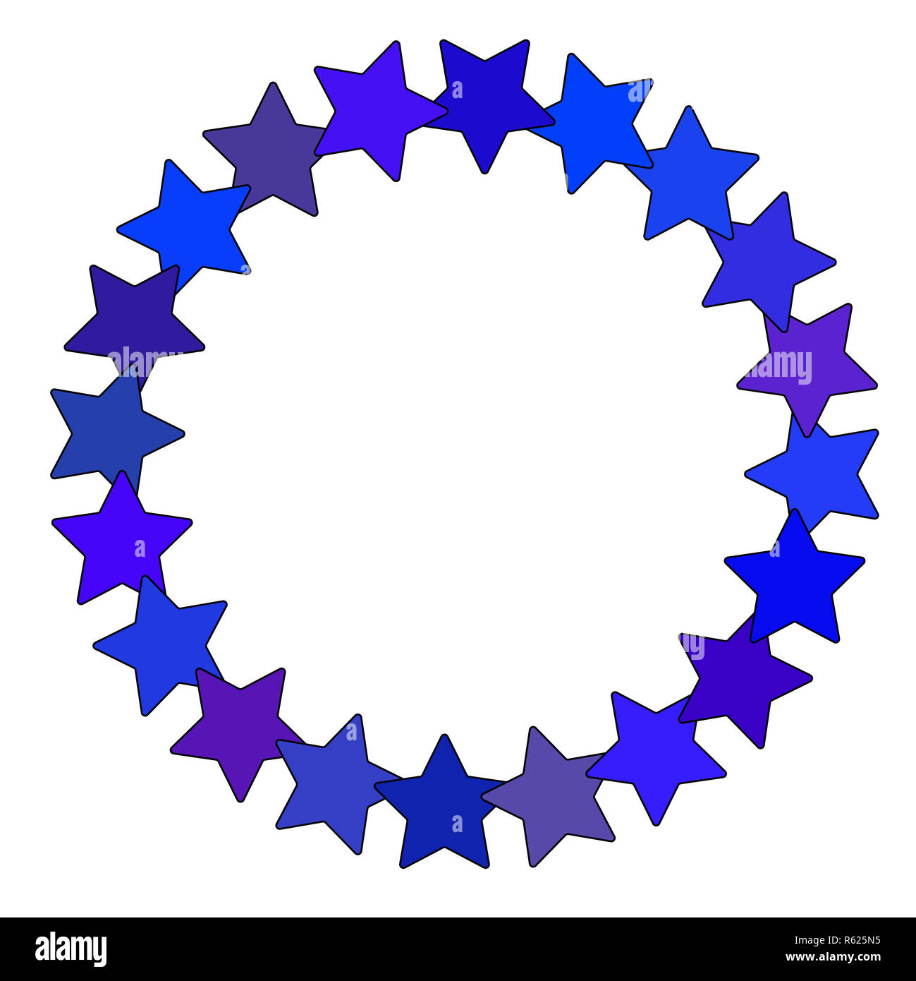 Star in circle shape. Starry vector border frame icon isolated on a ...