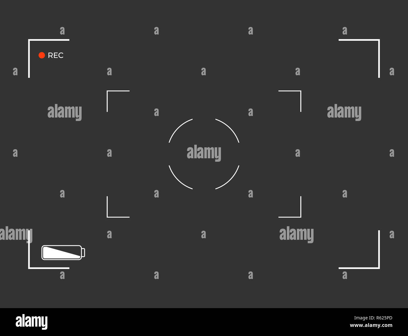 White and black viewfinder camera recording. Modern camera focusing ...