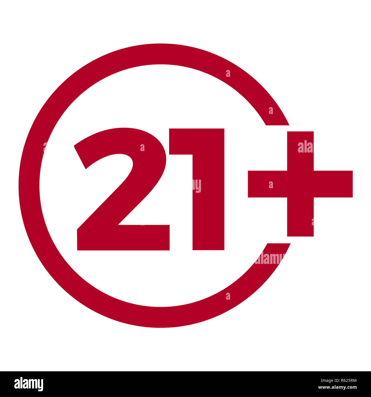 Limit age icon on red background. Icons age limit vector flat ...