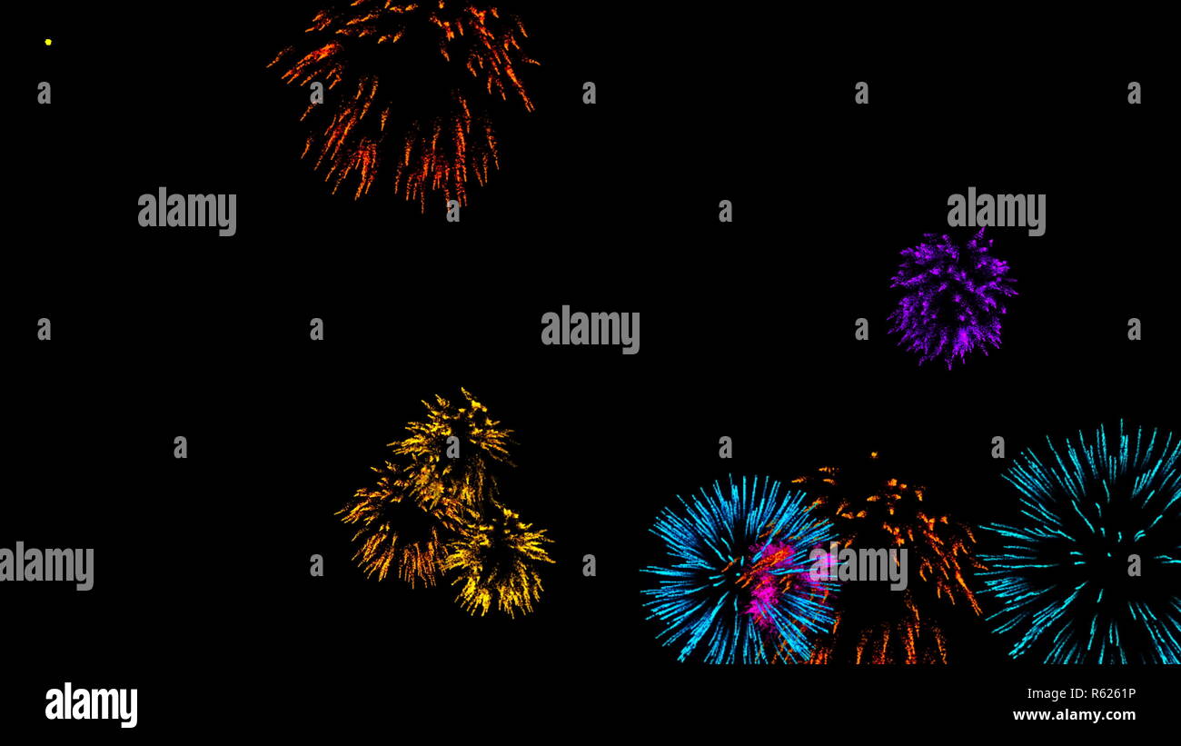 Abstract background with fireworks. Digital illustration Stock Photo ...