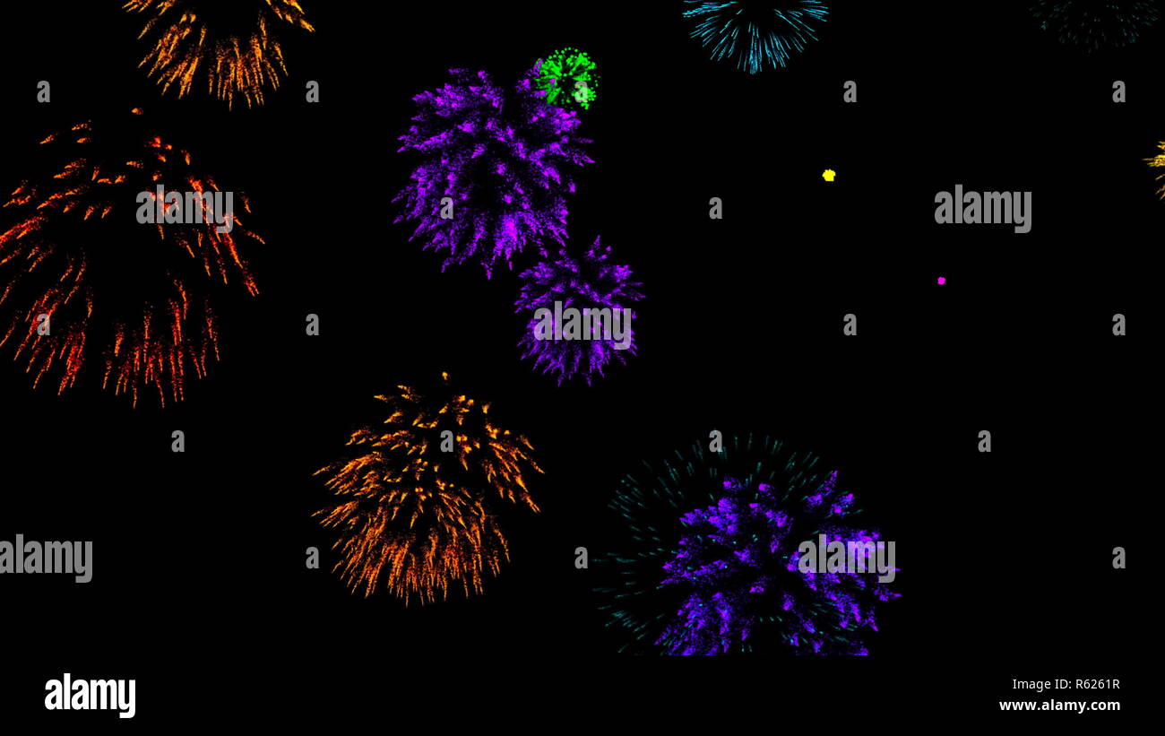 Abstract background with fireworks. Digital illustration Stock Photo ...