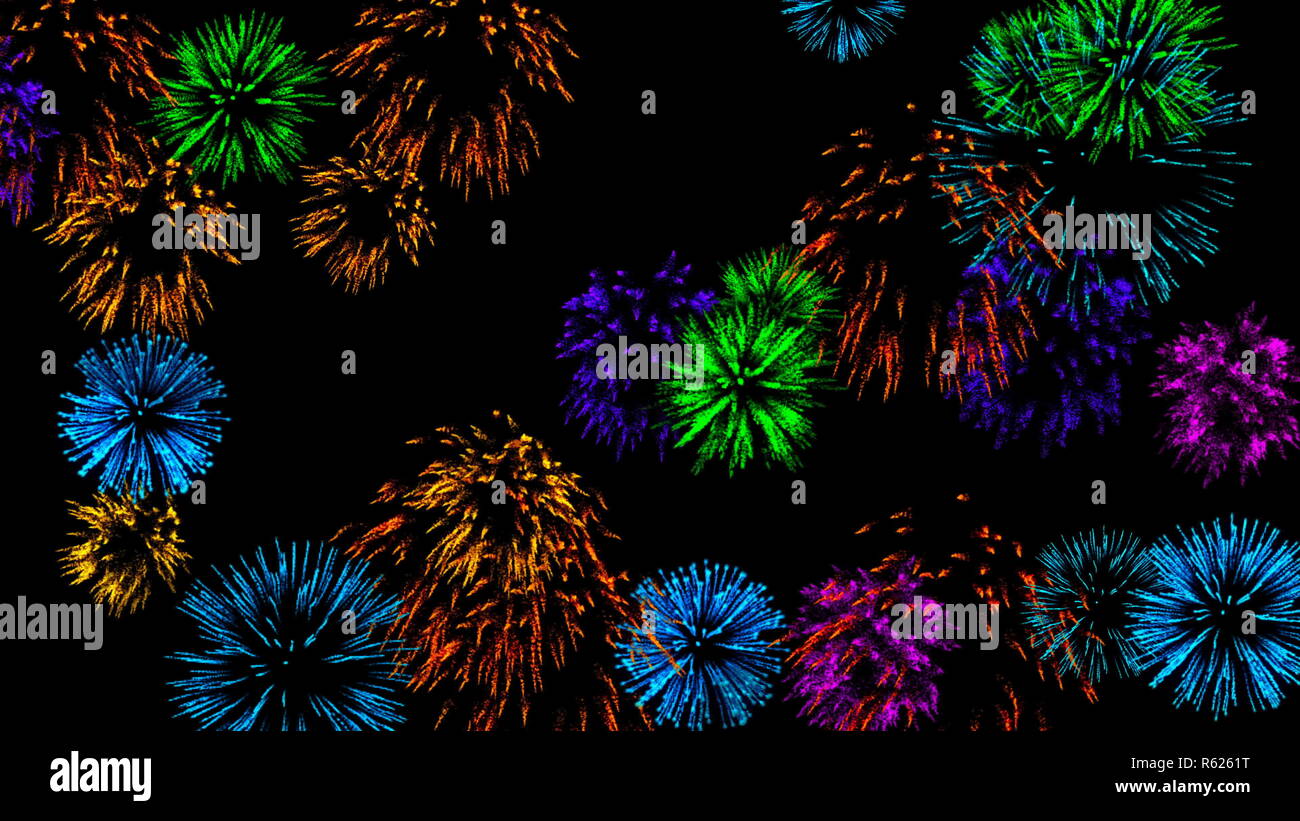 Abstract background with fireworks. Digital illustration Stock Photo ...