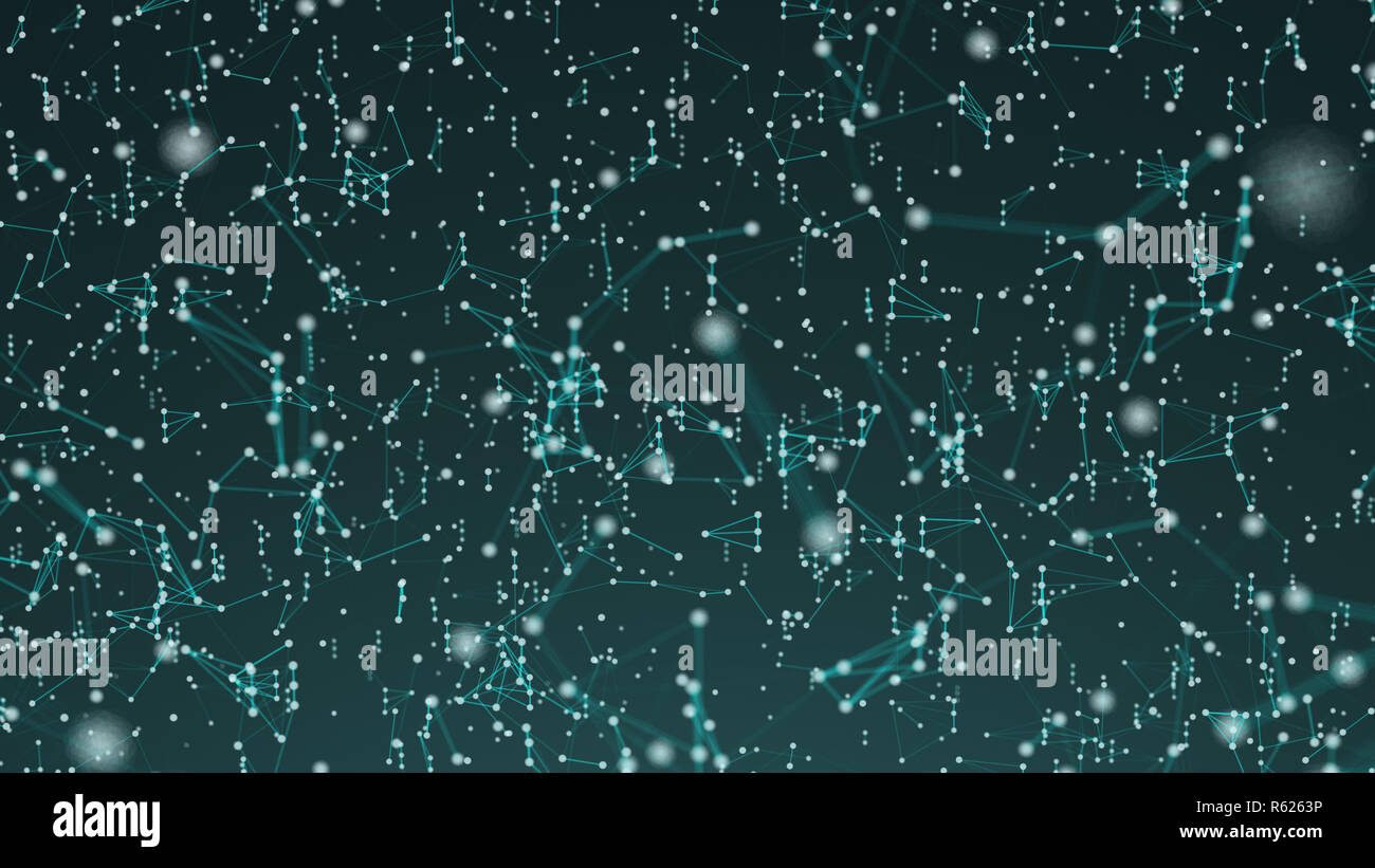 Abstract connection dots. Technology background. Digital drawing blue ...