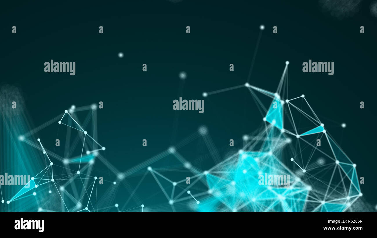 Abstract Polygonal Space Background with Connecting Dots and Lines ...