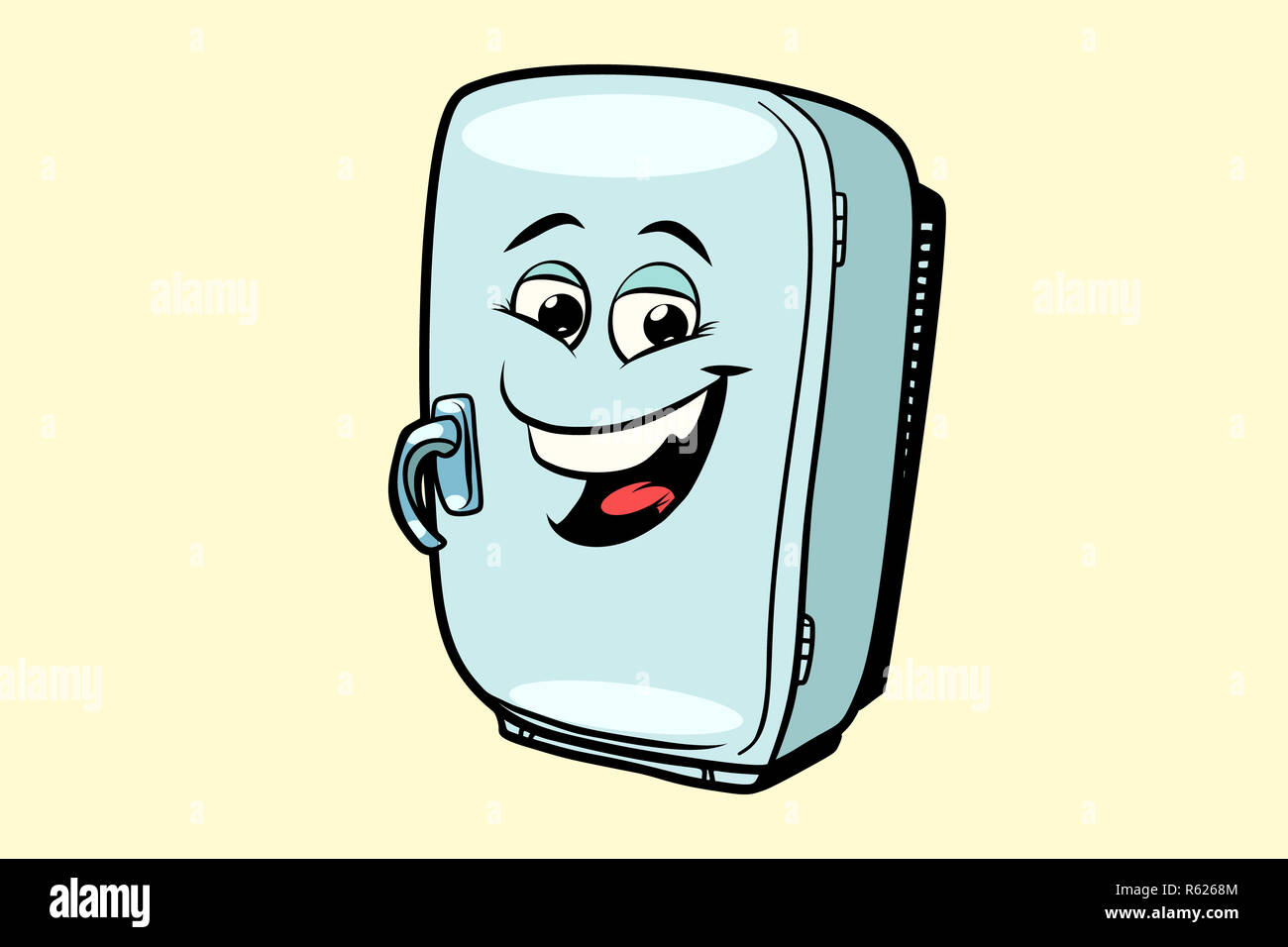 refrigerator cute smiley face character Stock Photo - Alamy