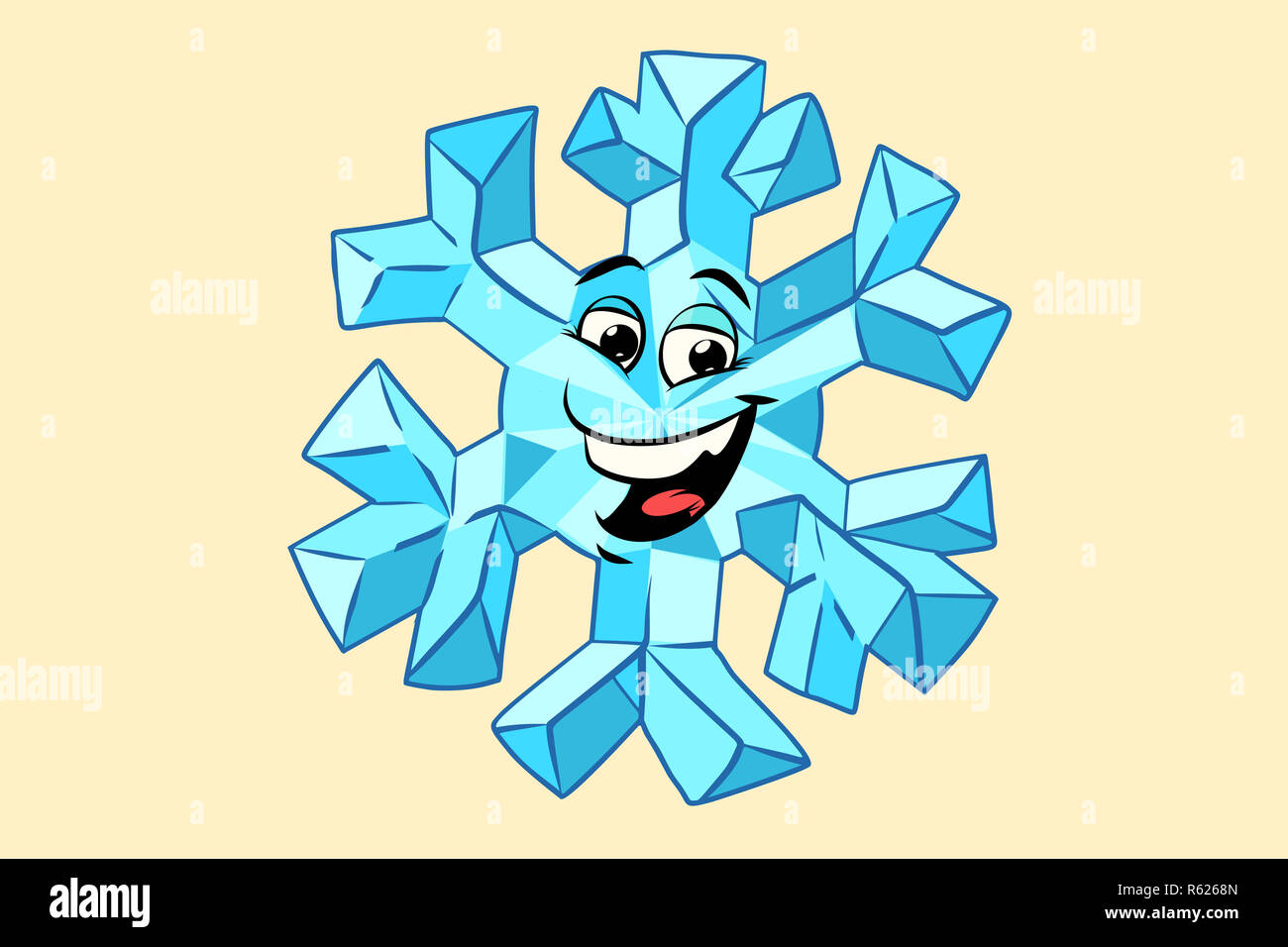 snowflake cute smiley face character Stock Photo - Alamy