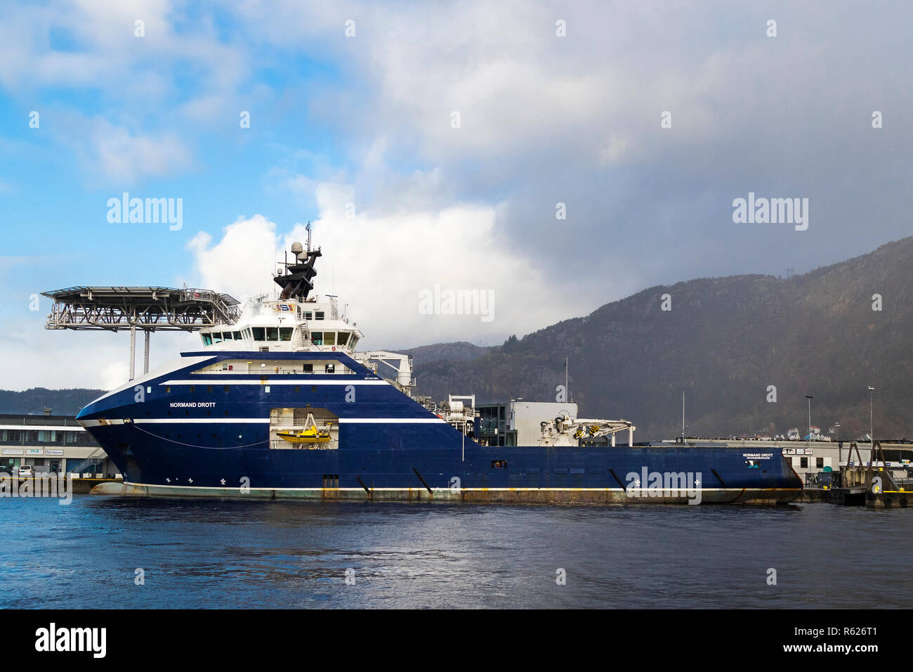 Offshore anchor handling tug supply vessel (AHTS) Normand Drott in the ...