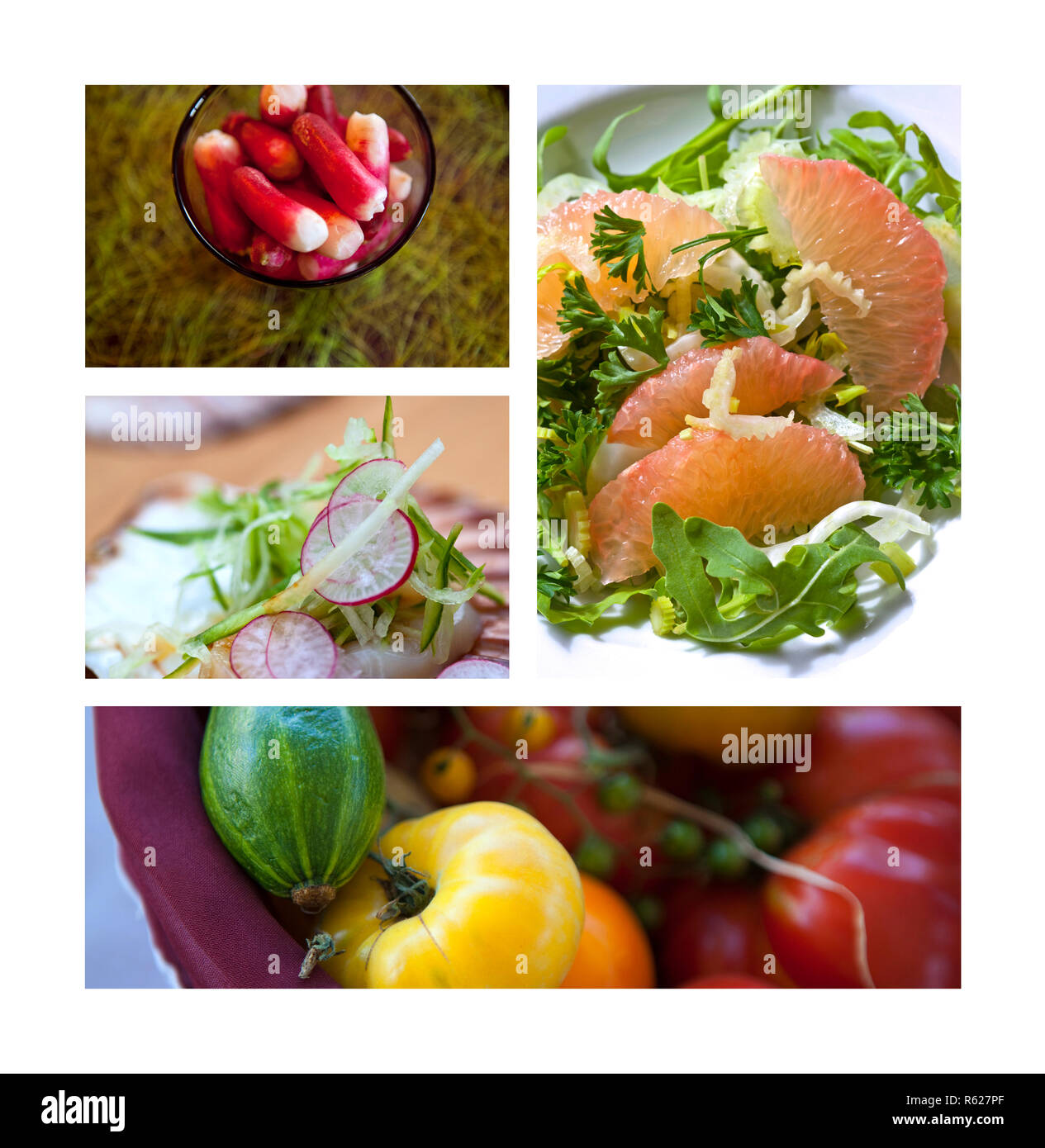 Vegetable on a collage Stock Photo - Alamy