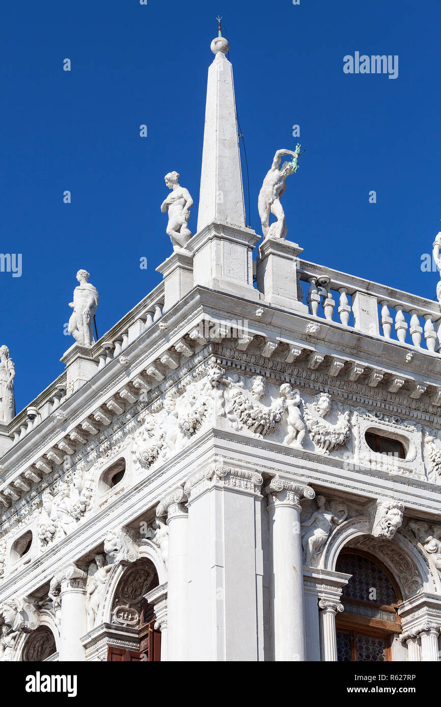 National Library of St Mark's (Biblioteca Marciana), facade, Venice ...