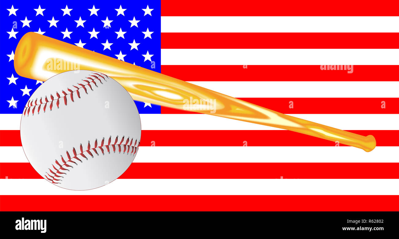 Baseball and Bat Flag Stock Photo - Alamy