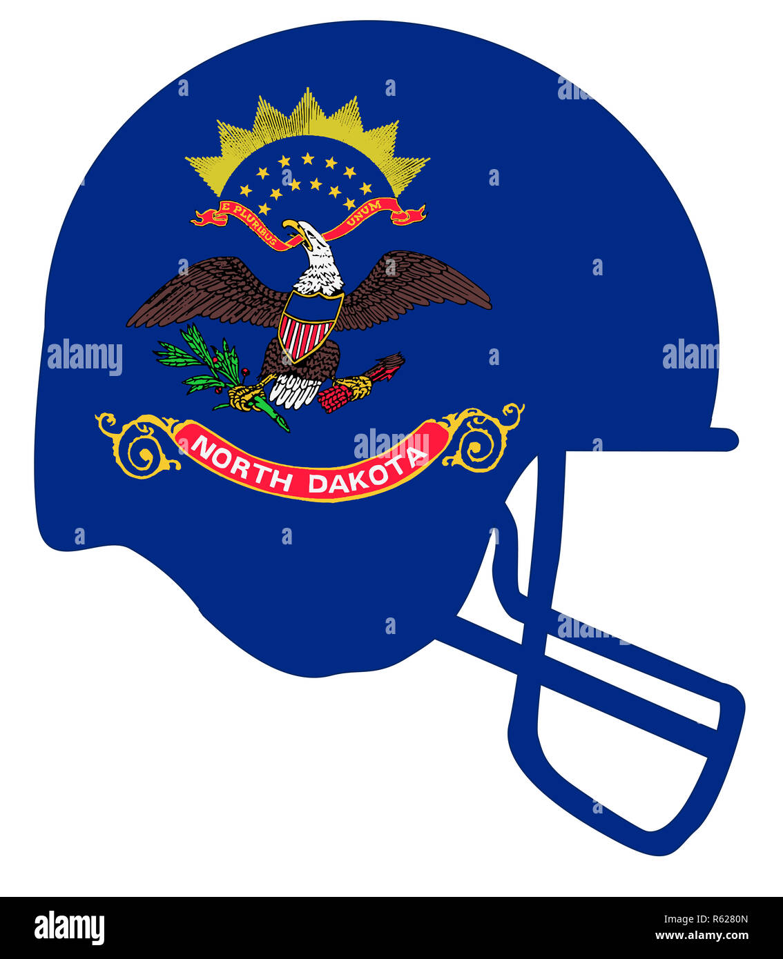 North Dakota State Flag Football Helmet Stock Photo - Alamy
