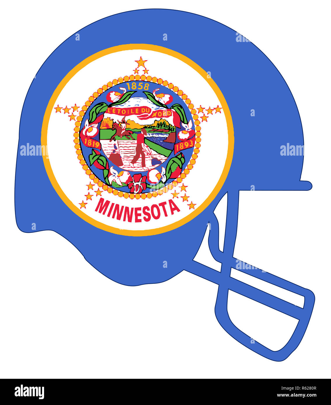 Minnesota State Flag Football Helmet Stock Photo - Alamy