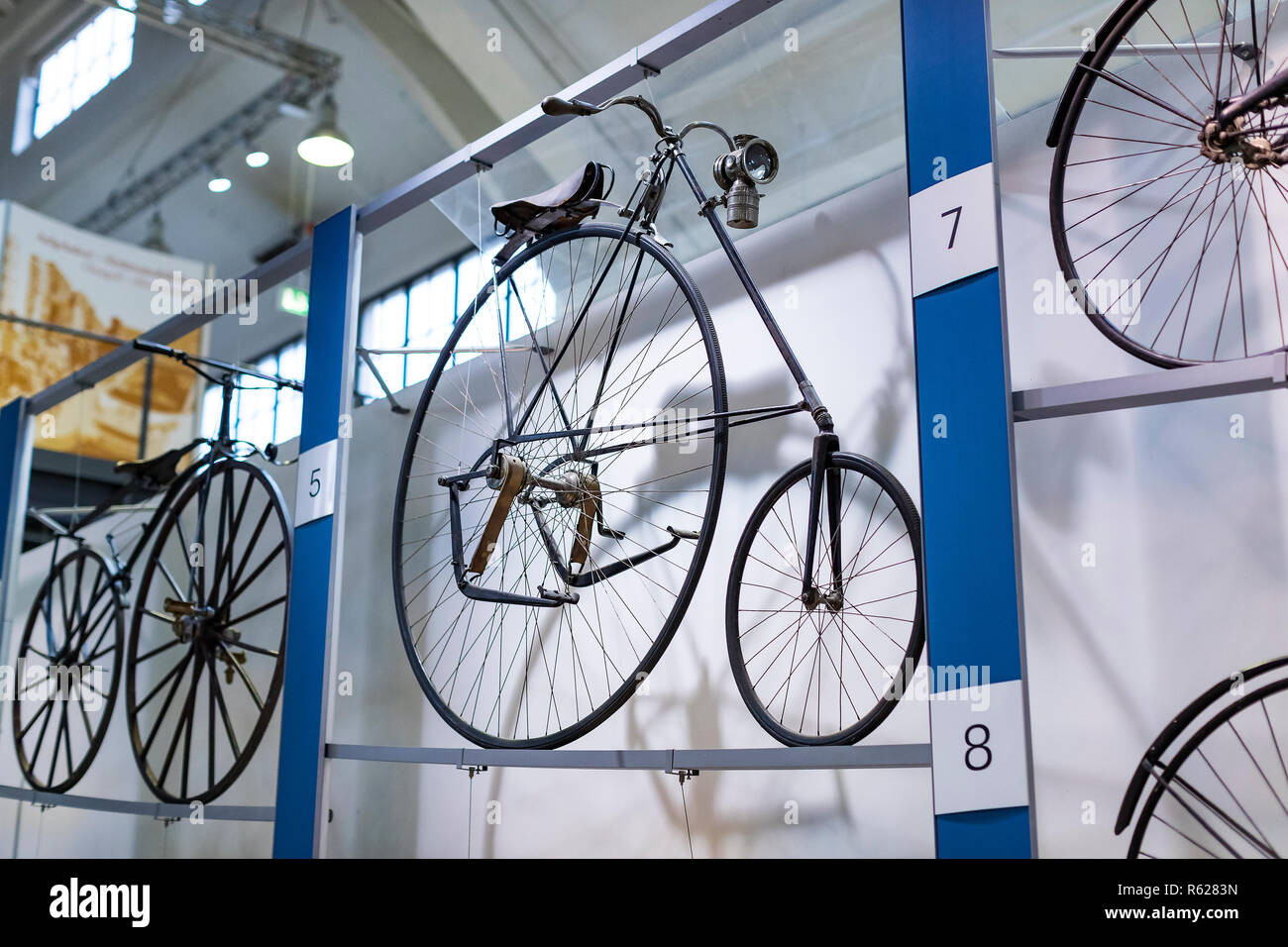 MUNICH, GERMANY - NOVEMBER 26, 2018 : Exhibition of bicycle models and ...