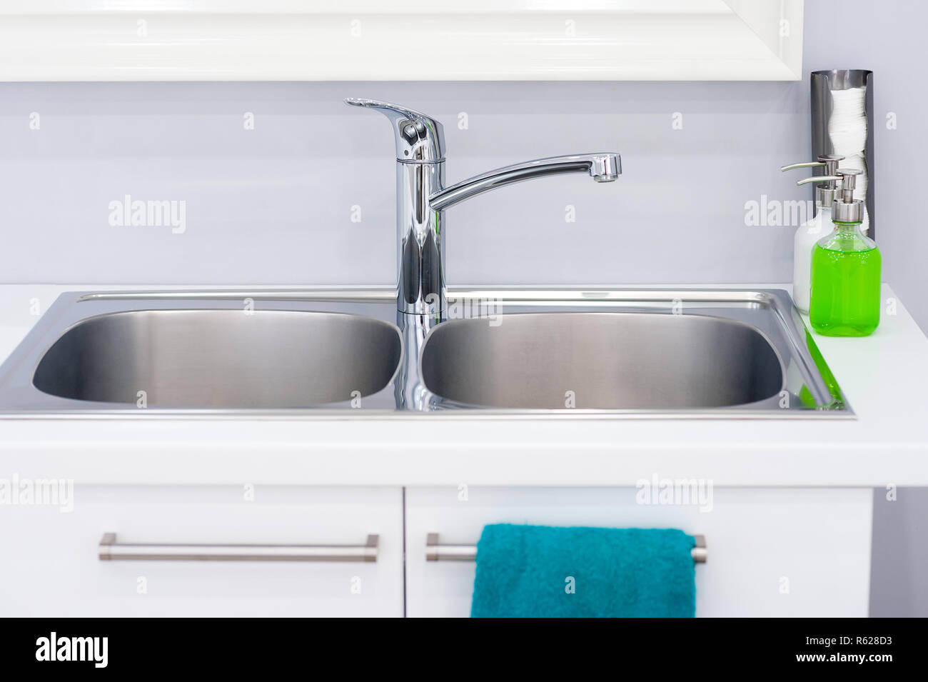 Interior of bathroom with sink basin faucet. Modern design of bathroom ...