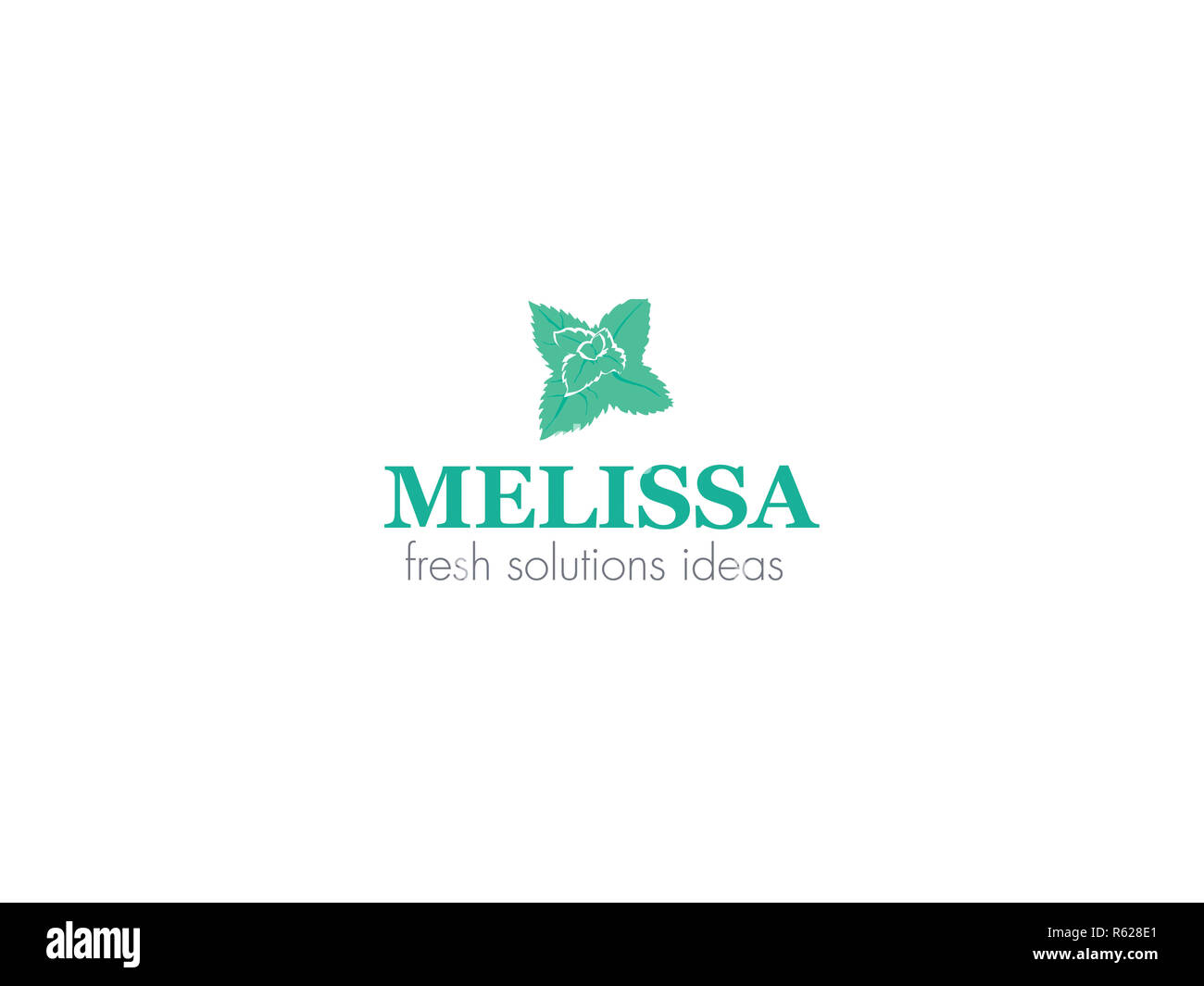 Melissa Logo Vector Template. Branch of Melissa leaves. Mint color Logo ...