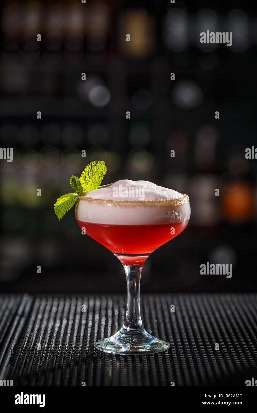 Cocktail with egg foam Stock Photo - Alamy